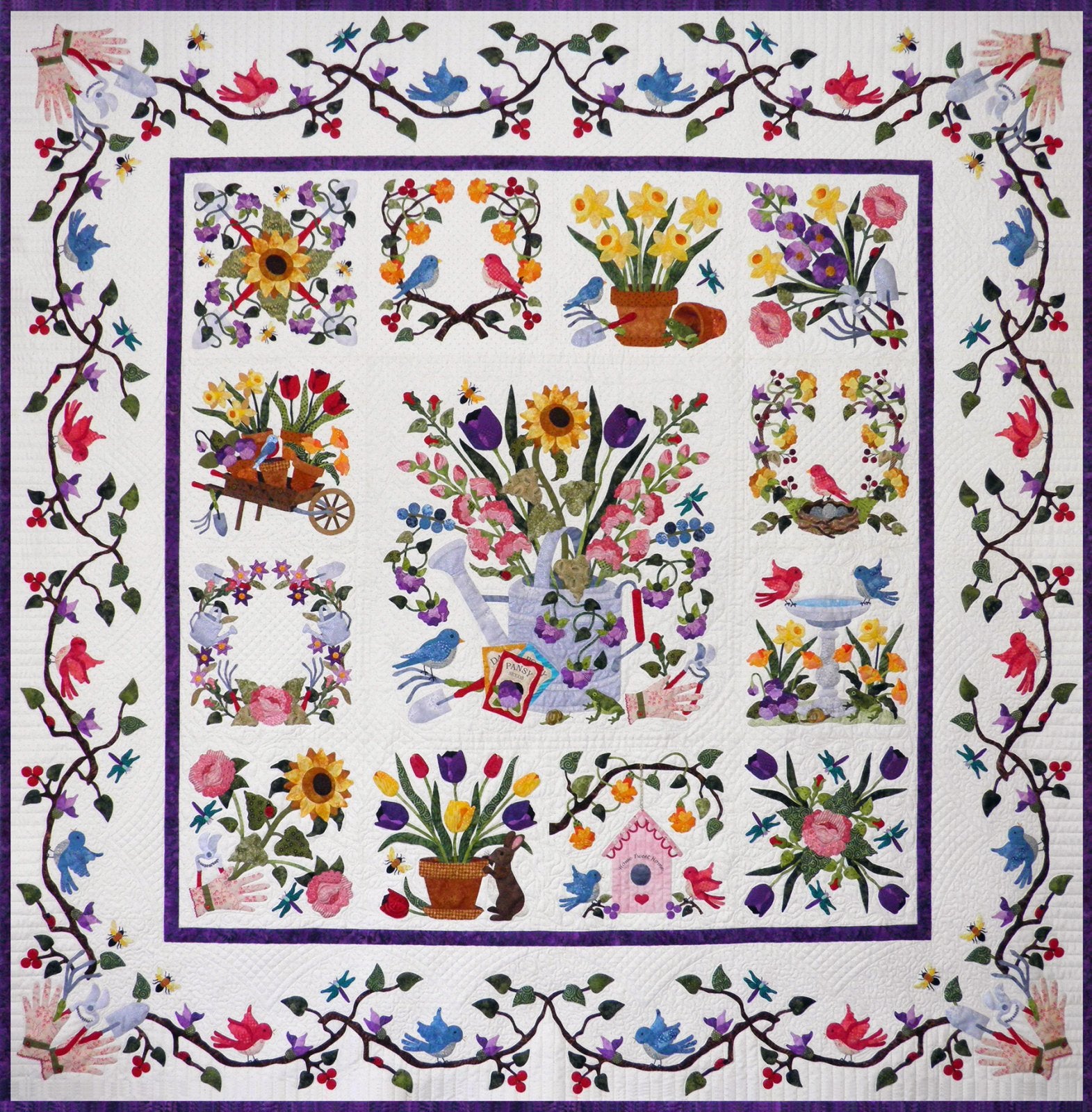 P3 Designs Baltimore Spring Floral Applique Quilt Pattern Set