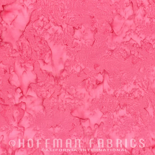 Hoffman Fabrics Watercolors Azalea Pink Batik Fabric 1895-557-Azalea