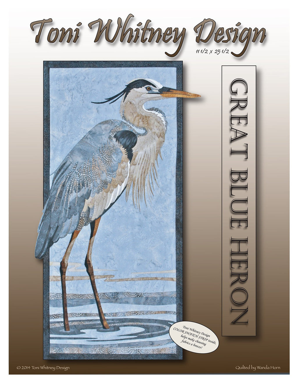 Toni Whitney Design Great Blue Heron Applique Quilt Pattern